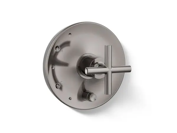 KOHLER Purist Rite-temp Valve Trim With Push-button Diverter And Cross Handle - Vibrant Titanium