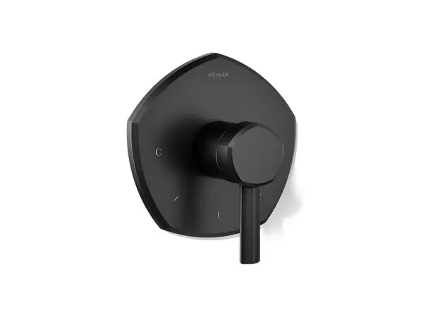 KOHLER Occasion Mastershower Temperature Control Valve Trim With Lever Handle - Matte Black