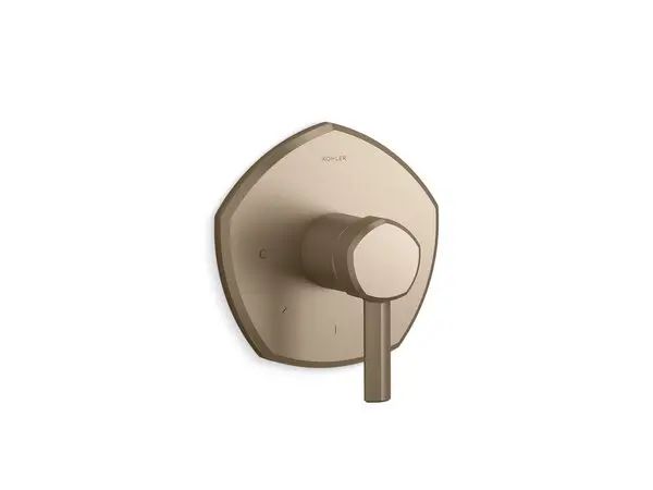 KOHLER Occasion Mastershower Temperature Control Valve Trim With Lever Handle - Vibrant Brushed Bronze