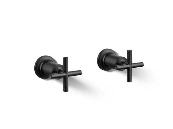 KOHLER Purist Deck- Or Wall-mount Bath Faucet Handle Trim With Cross Design - Matte Black