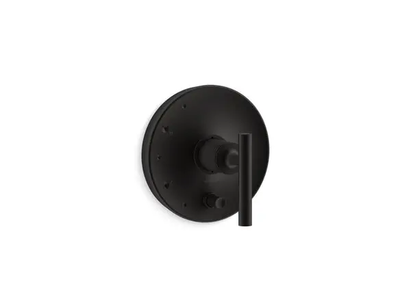 KOHLER Purist Rite-temp Valve Trim With Push-button Diverter And Lever Handle - Matte Black