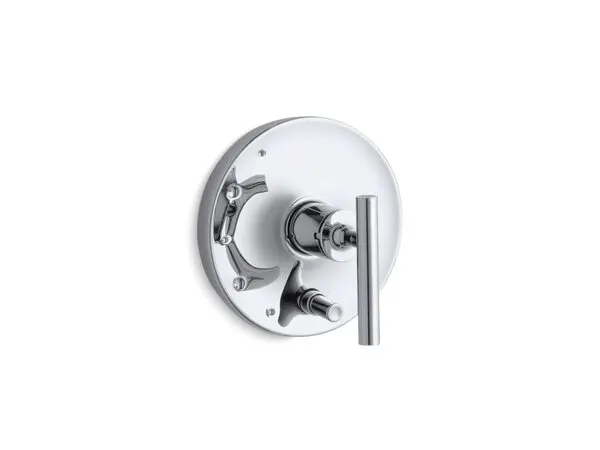 KOHLER Purist Rite-temp Valve Trim With Push-button Diverter And Lever Handle - Polished Chrome