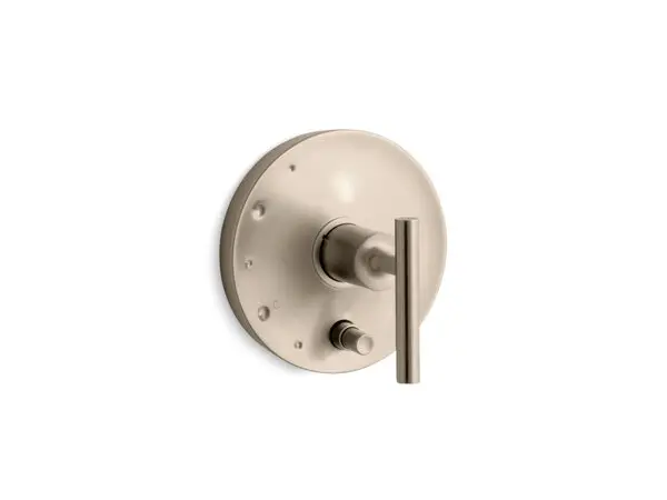 KOHLER Purist Rite-temp Valve Trim With Push-button Diverter And Lever Handle - Vibrant Brushed Bronze