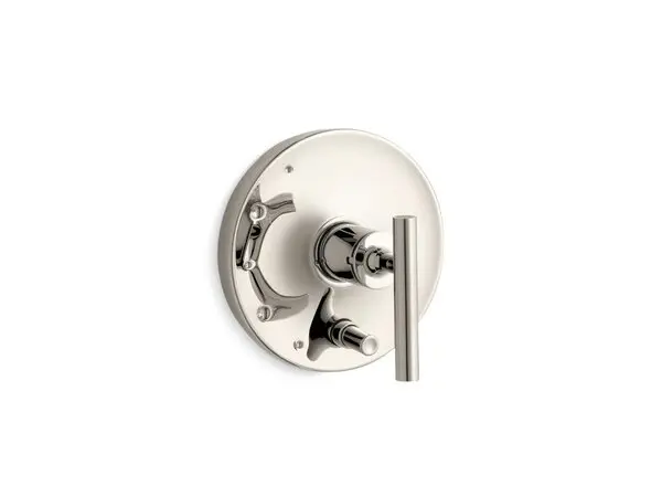 KOHLER Purist Rite-temp Valve Trim With Push-button Diverter And Lever Handle - Vibrant Polished Nickel