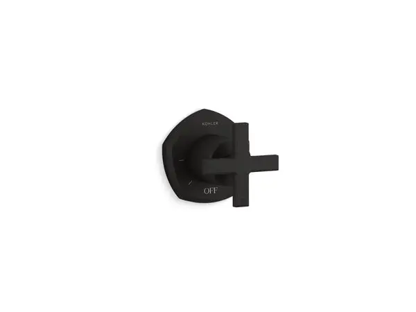 KOHLER Occasion Mastershower Volume Control Valve Trim With Cross Handle - Matte Black