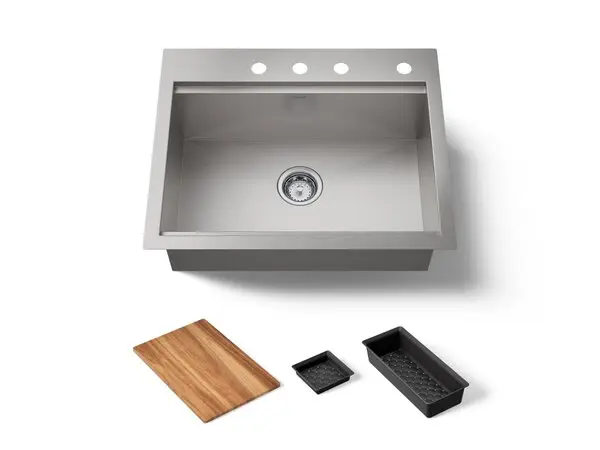 KOHLER Lyric Workstation 27" Top-/undermount Single-bowl Kitchen Sink - One-color