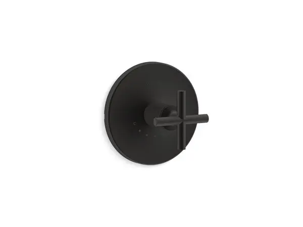 KOHLER Purist Mastershower Temperature Control Valve Trim With Cross Handle - Matte Black