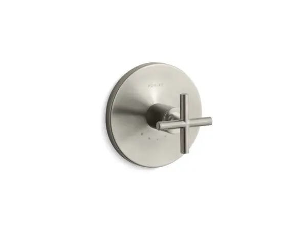 KOHLER Purist Mastershower Temperature Control Valve Trim With Cross Handle - Vibrant Brushed Nickel