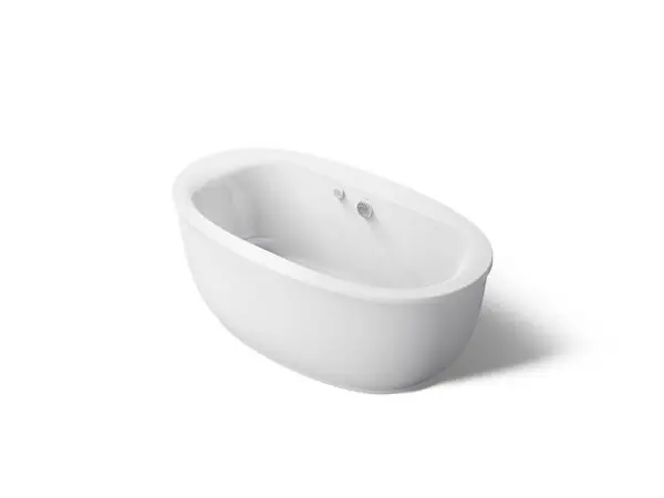 KOHLER Sunstruck 65-1/2" X 35-1/2" Oval Freestanding Heated Bubblemassage Air Bath With Fluted Shroud - One-color