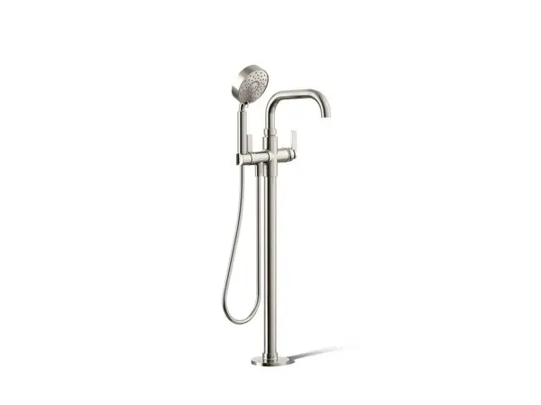 KOHLER Castia Studio Mcgee Floor-mount Bath Filler Trim With Handshower - Vibrant Polished Nickel