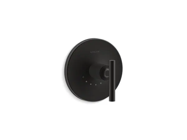 KOHLER Purist Mastershower Temperature Control Valve Trim With Lever Handle - Matte Black