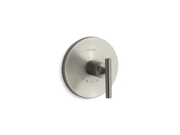 KOHLER Purist Mastershower Temperature Control Valve Trim With Lever Handle - Vibrant Brushed Nickel