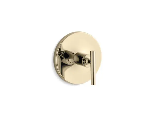 KOHLER Purist Mastershower Temperature Control Valve Trim With Lever Handle - Vibrant French Gold