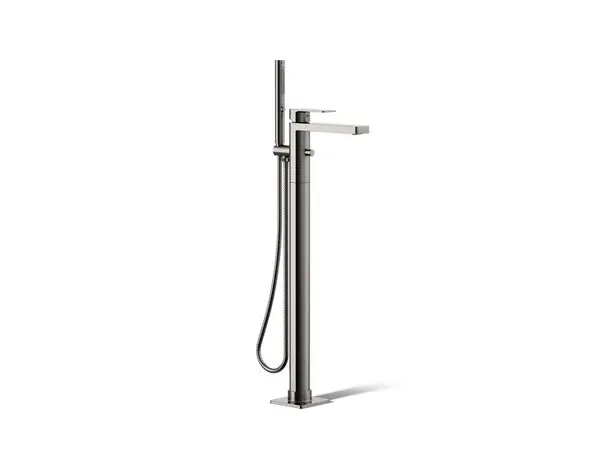KOHLER Parallel Floor-mount Bath Filler Trim With Handshower - Vibrant Titanium