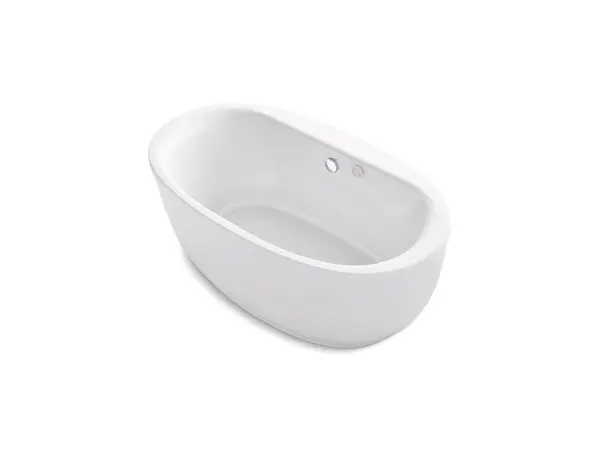 KOHLER Sunstruck 65-1/2" X 35-1/2" Freestanding Heated Bubblemassage Air Bath With Bask Heated Surface And Fluted Shroud - One-color