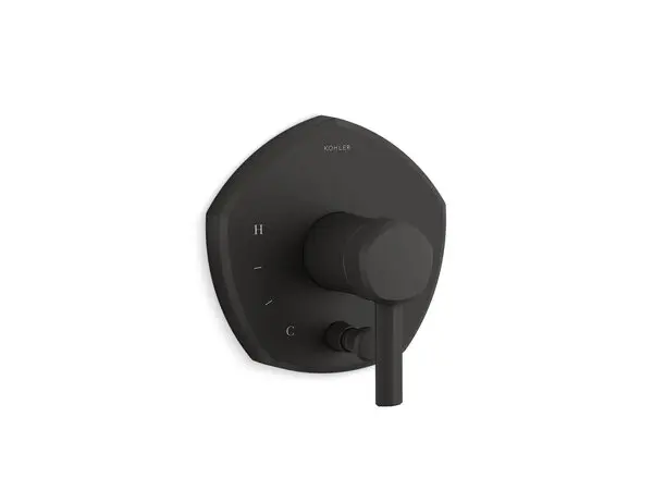 KOHLER Occasion Rite-temp Valve Trim With Push-button Diverter And Lever Handle - Matte Black