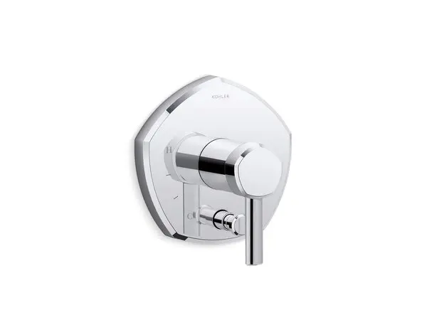 KOHLER Occasion Rite-temp Valve Trim With Push-button Diverter And Lever Handle - Polished Chrome