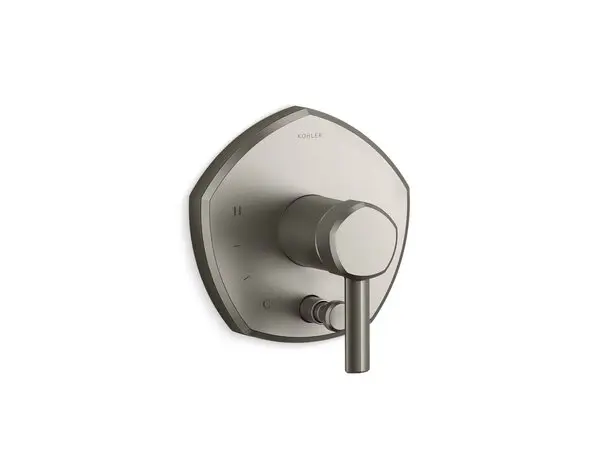 KOHLER Occasion Rite-temp Valve Trim With Push-button Diverter And Lever Handle - Vibrant Brushed Nickel