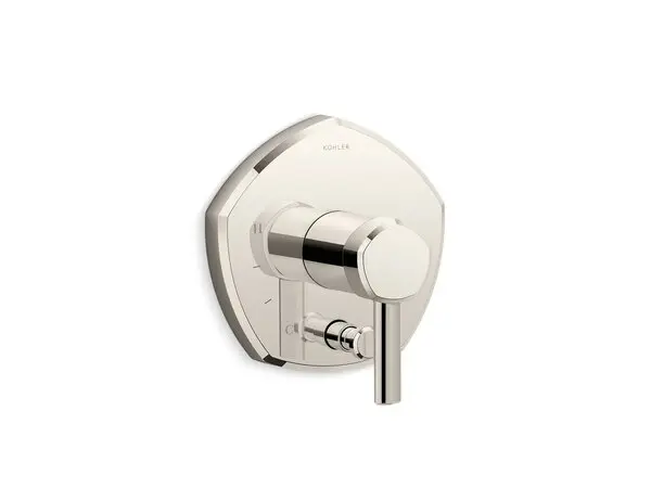 KOHLER Occasion Rite-temp Valve Trim With Push-button Diverter And Lever Handle - Vibrant Polished Nickel