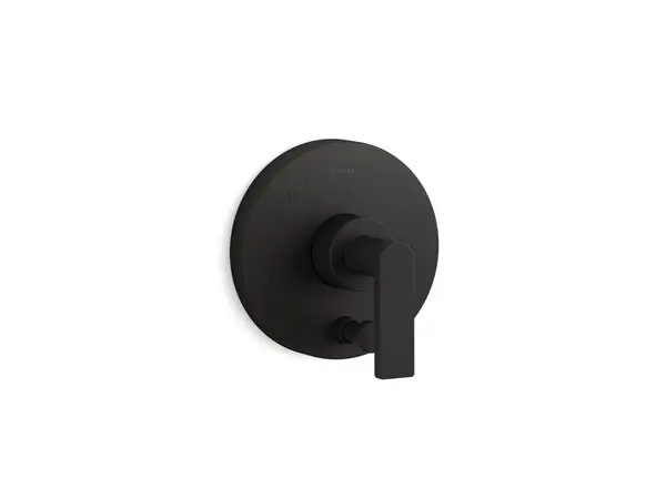 KOHLER Composed Rite-temp Valve Trim With Push-button Diverter And Lever Handle - Matte Black