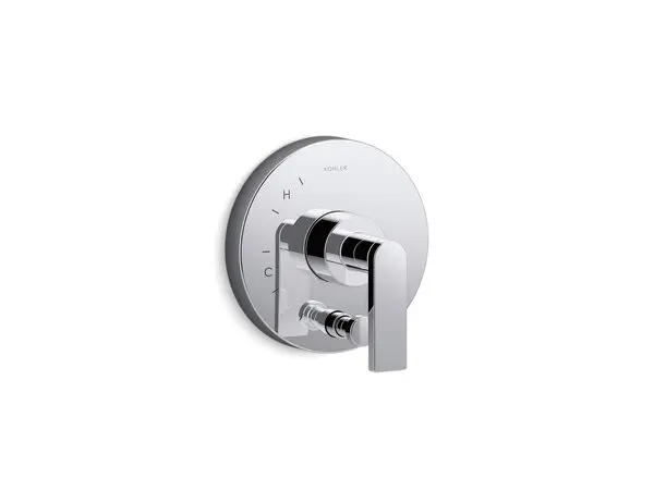 KOHLER Composed Rite-temp Valve Trim With Push-button Diverter And Lever Handle - Polished Chrome