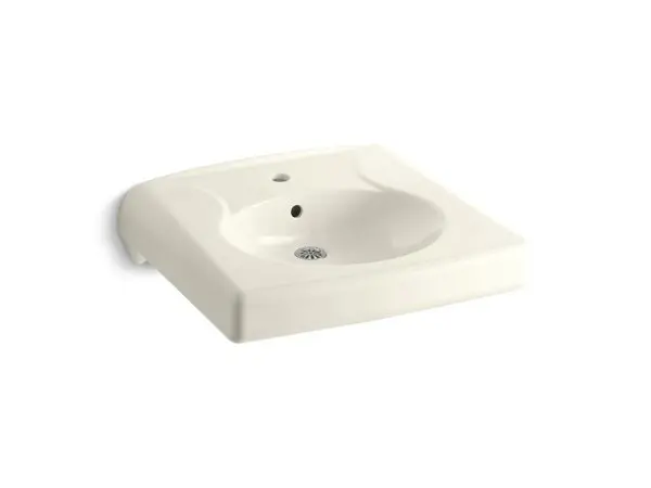 KOHLER Brenham Wall-mount Or Concealed Carrier Arm Mount Commercial Bathroom Sink With Single Faucet Hole - One-color