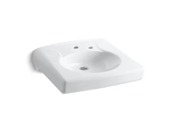 KOHLER Brenham Wall-mount Or Concealed Carrier Arm Mount Commercial Bathroom Sink With Single Faucet Hole, No Overflow And Right-hand Soap Dispenser Hole - One-color