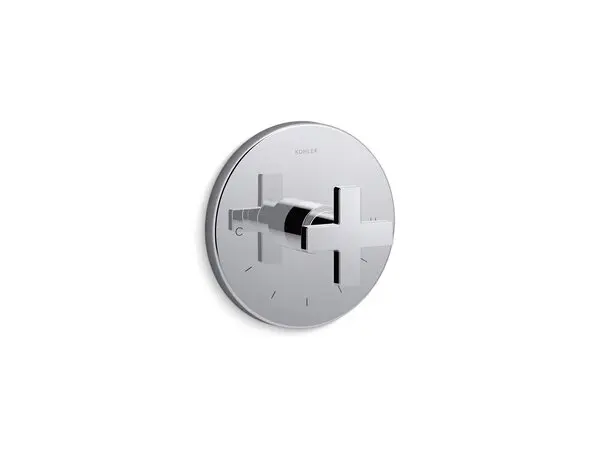 KOHLER Composed Mastershower Temperature Control Valve Trim With Cross Handle - Polished Chrome