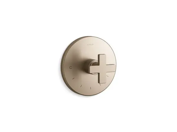 KOHLER Composed Mastershower Temperature Control Valve Trim With Cross Handle - Vibrant Brushed Bronze