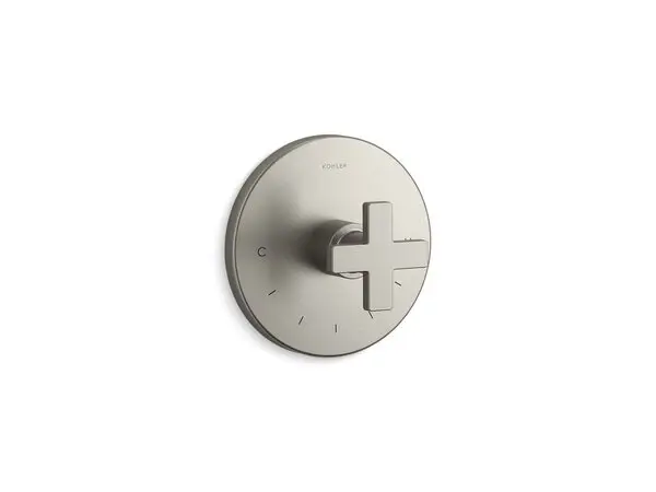 KOHLER Composed Mastershower Temperature Control Valve Trim With Cross Handle - Vibrant Brushed Nickel