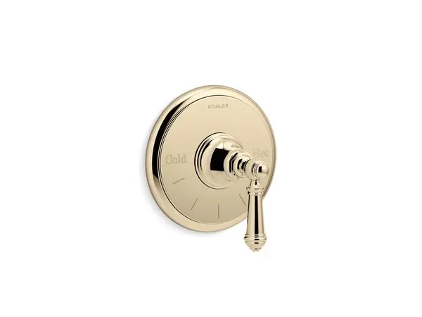KOHLER Artifacts Mastershower Temperature Control Valve Trim With Lever Handle - Vibrant French Gold