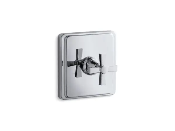 KOHLER Pinstripe Pure Mastershower Temperature Control Valve Trim With Lever Handle - Polished Chrome