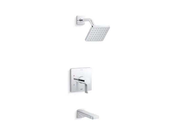 KOHLER Parallel Rite-temp Bath And Shower Trim Kit, 2.5 Gpm - Polished Chrome