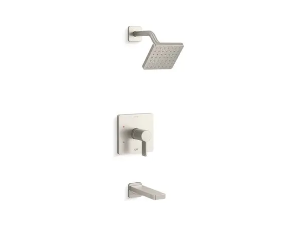 KOHLER Parallel Rite-temp Bath And Shower Trim Kit, 2.5 Gpm - Vibrant Brushed Nickel