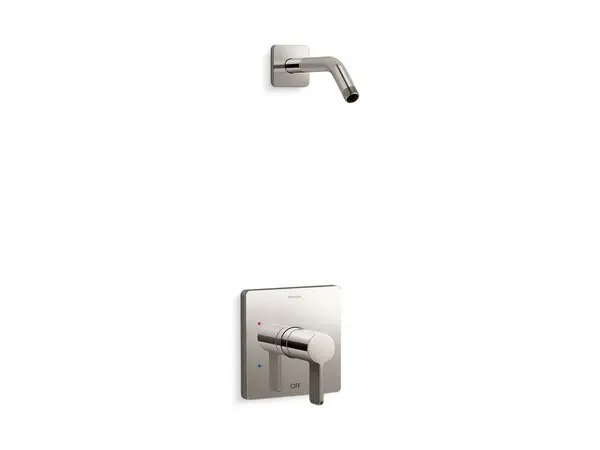 KOHLER Parallel Rite-temp Shower Trim Kit, Without Showerhead - Vibrant Polished Nickel