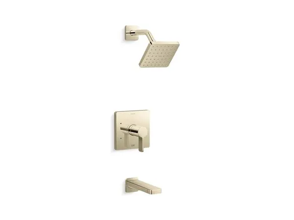 KOHLER Parallel Rite-temp Bath And Shower Trim Kit, 1.75 Gpm - Vibrant French Gold