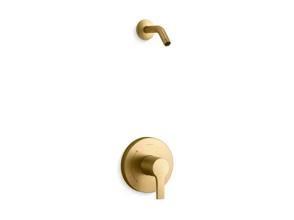 KOHLER Elate Rite-temp Shower Trim Kit, Without Showerhead - Vibrant Brushed Moderne Brass