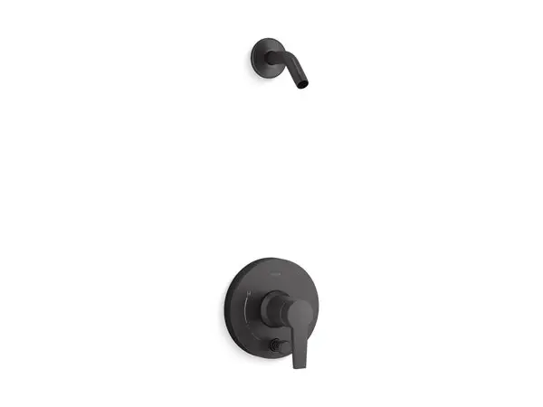 KOHLER Pitch Rite-temp Shower Trim Kit With Push-button Diverter, Less Showerhead - Matte Black