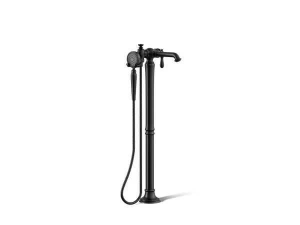 KOHLER Artifacts Floor-mount Bath Filler Trim With Handshower - Matte Black