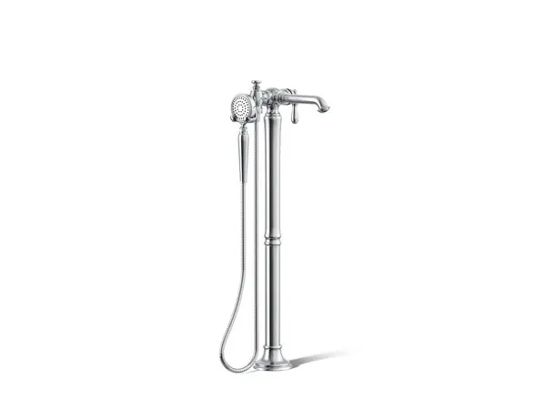 KOHLER Artifacts Floor-mount Bath Filler Trim With Handshower - Polished Chrome