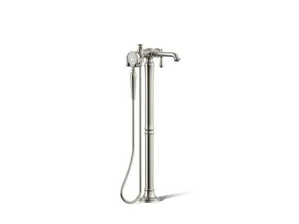 KOHLER Artifacts Floor-mount Bath Filler Trim With Handshower - Vibrant Polished Nickel