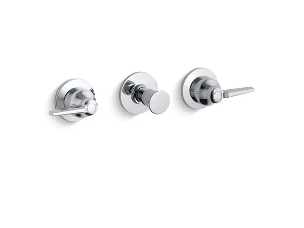 KOHLER Triton Wall-mount Valve Trim With Push Button Diverter And Lever Handles, Requires Valve - One-color