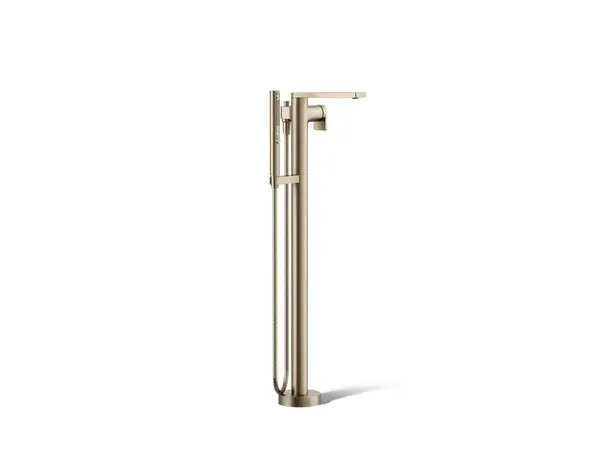 KOHLER Composed Floor-mount Bath Filler Trim With Handshower - Vibrant Brushed Bronze