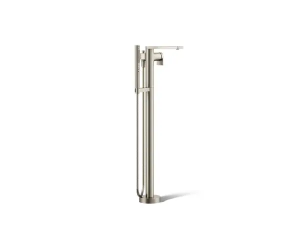 KOHLER Composed Floor-mount Bath Filler Trim With Handshower - Vibrant Brushed Nickel