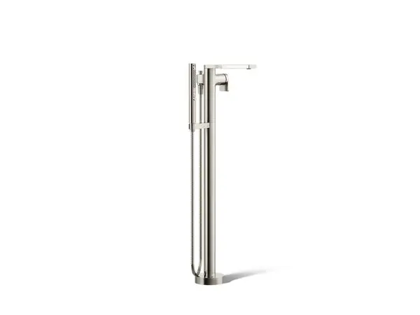 KOHLER Composed Floor-mount Bath Filler Trim With Handshower - Vibrant Polished Nickel