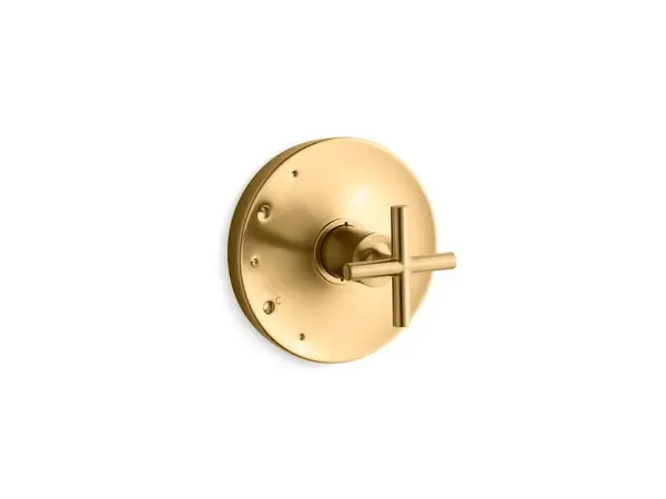 KOHLER Purist Rite-temp Valve Trim With Cross Handle - Vibrant Brushed Moderne Brass