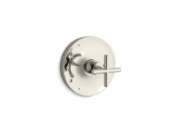KOHLER Purist Rite-temp Valve Trim With Cross Handle - Vibrant Polished Nickel