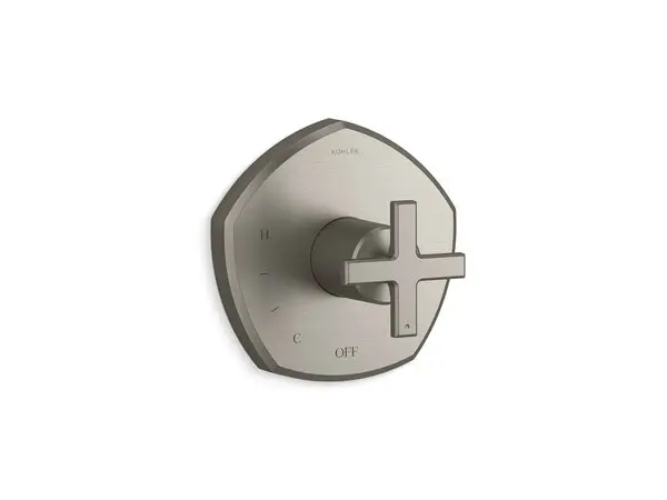 KOHLER Occasion Rite-temp Valve Trim With Cross Handle - Vibrant Brushed Nickel