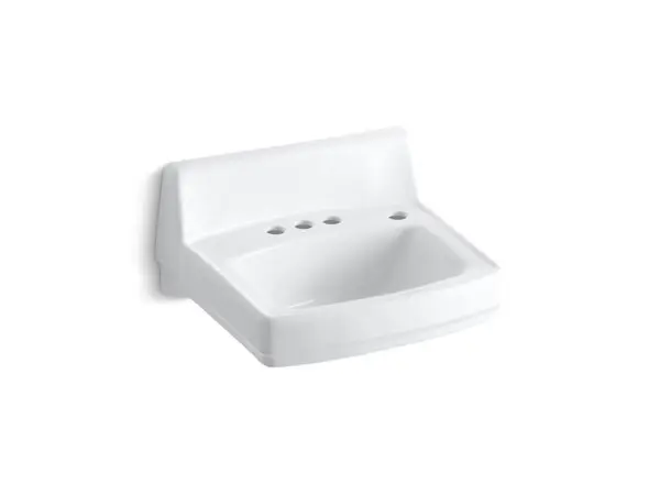 KOHLER Greenwich 20-3/4" X 18-1/4" Wall-mount/concealed Arm Carrier Bathroom Sink With 4" Centerset Faucet Holes, No Overflow And Right-hand Soap Dispens - One-color