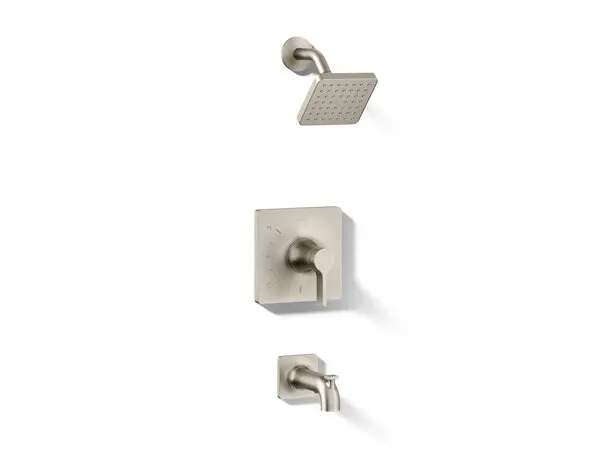KOHLER Venza Rite-temp Bath And Shower Trim Kit, 1.75 Gpm - Vibrant Brushed Nickel
